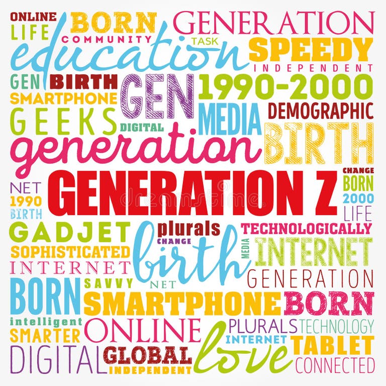 Generation Z Word Cloud Collage, Concept Background Stock Illustration ...