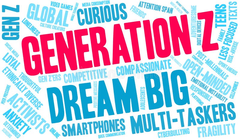 Generation Z Word Cloud stock vector. Illustration of loneliness ...