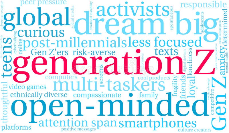 Generation Z Word Cloud stock vector. Illustration of cellphones ...