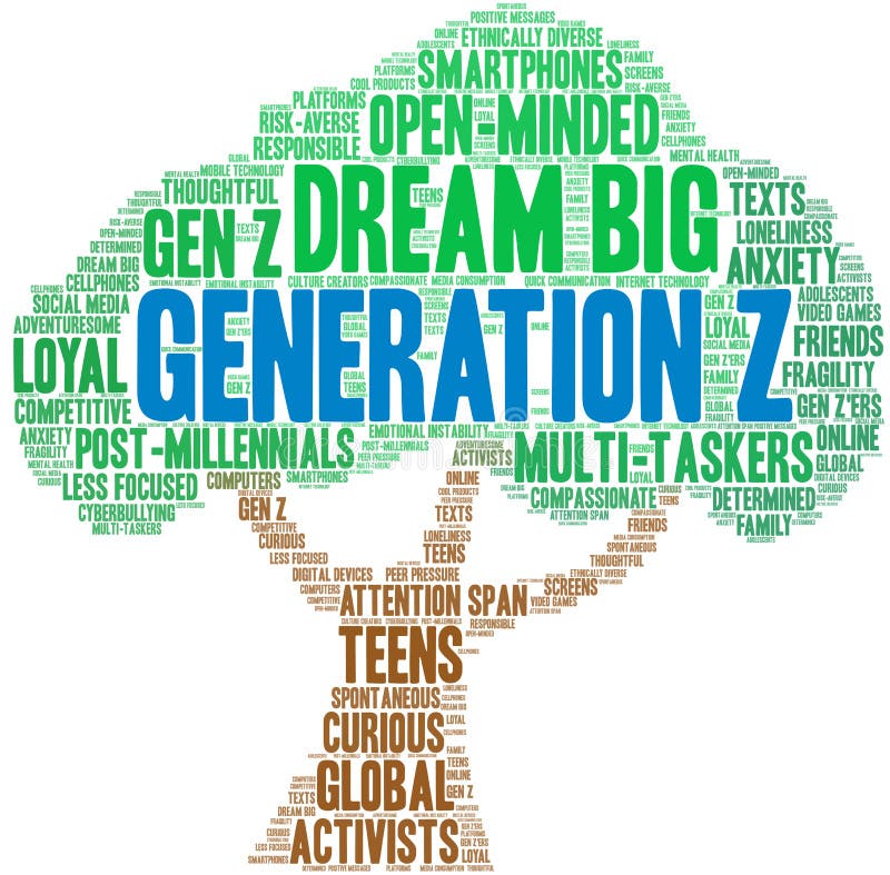 Generation Z Word Cloud stock vector. Illustration of cellphones ...