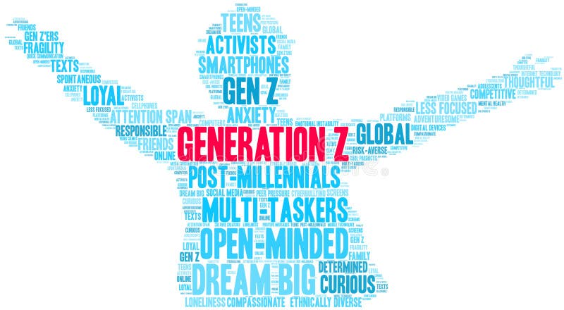 Generation Z Word Cloud stock vector. Illustration of millennials ...