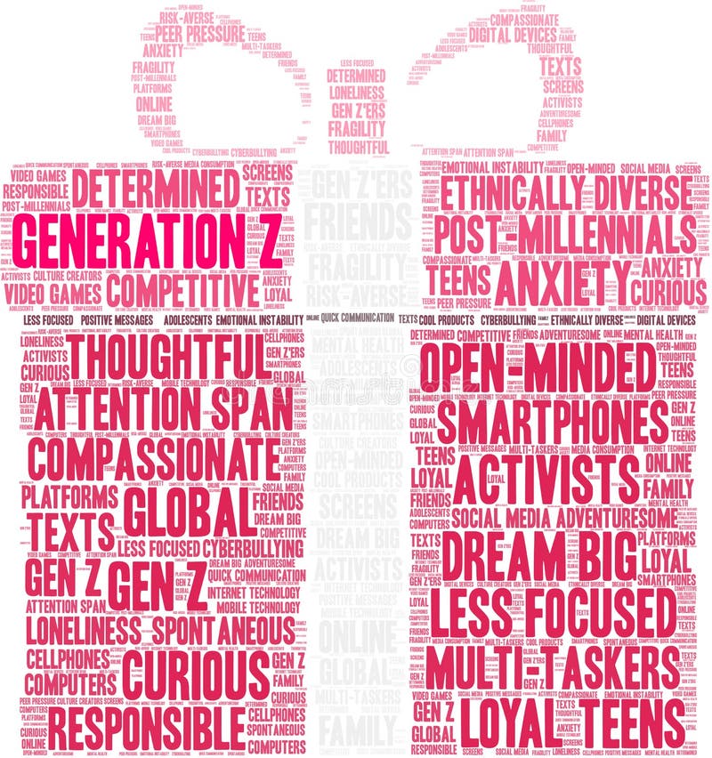 Generation Z - Timeline stock illustration. Illustration of word - 62240820