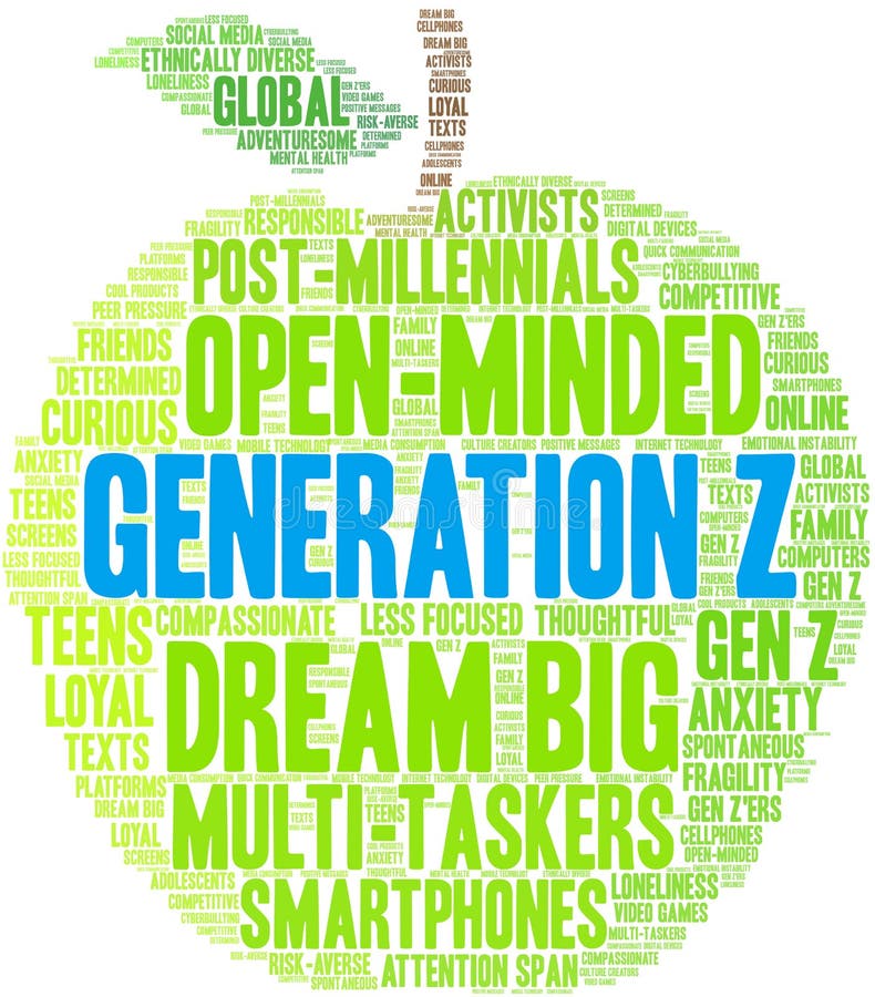 Generation Z Word Cloud stock vector. Illustration of cellphones ...