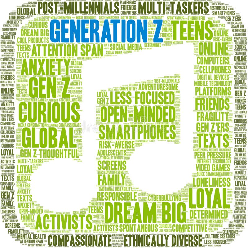 Generation Z Word Cloud stock vector. Illustration of adolescents ...