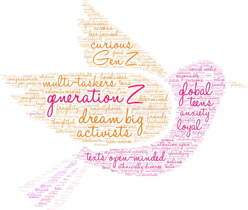 Generation Z Word Cloud stock vector. Illustration of cellphones ...