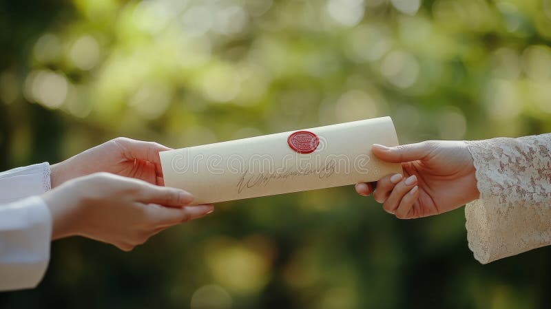 A Generational Moment Passing Down a University Diploma from Wrinkled ...