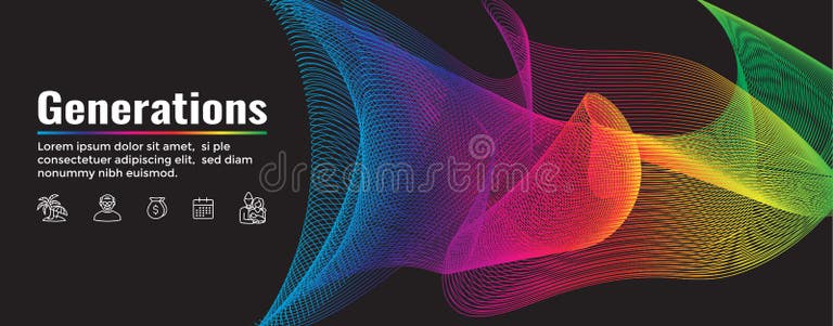Generations and Aging Web Header Banner and Icon Set Stock Vector ...
