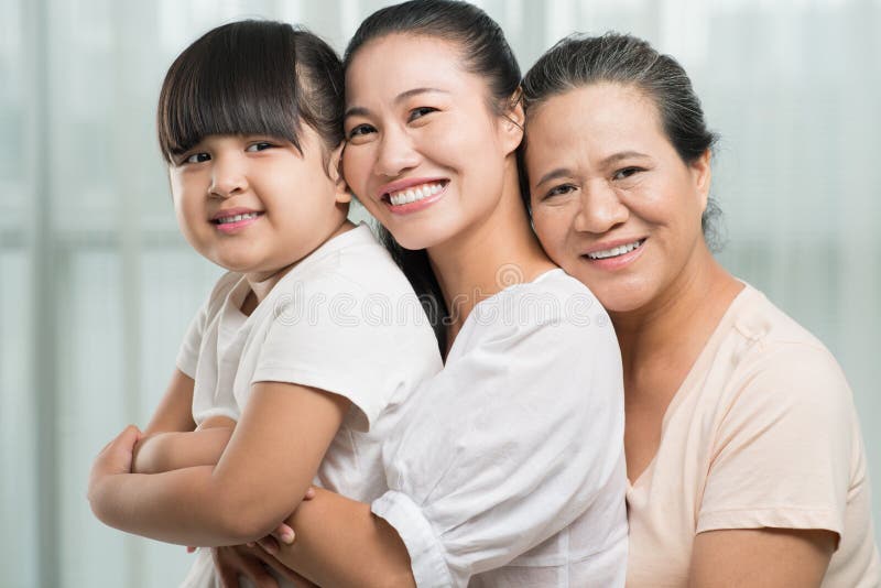 Female Multi Genenration Chinese Family Group Stock Photo - Image of ...