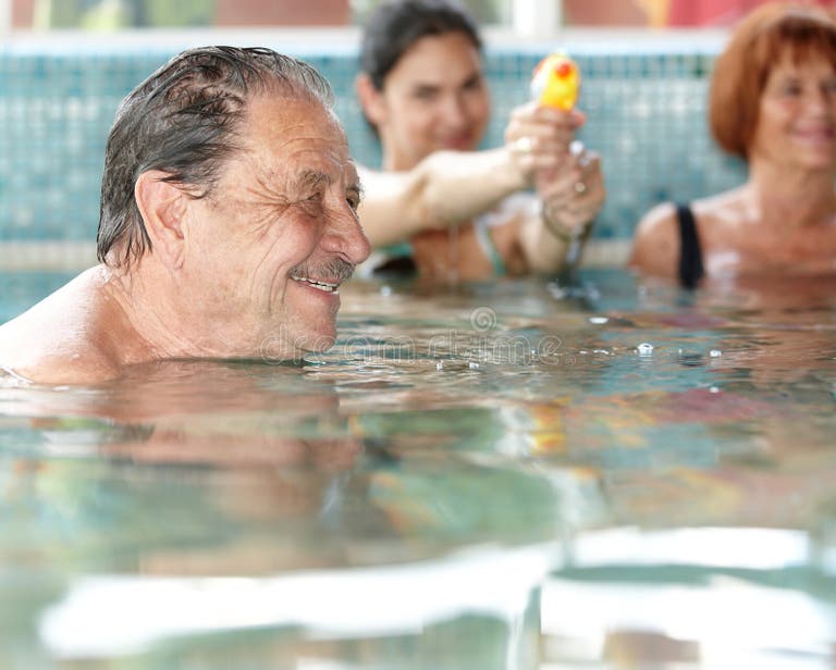 Generations Having Fun at Swimming Pool Stock Photo - Image of ...