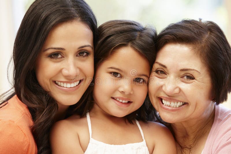 3 Generations Hispanic Women Stock Photo - Image of hugging, generation ...