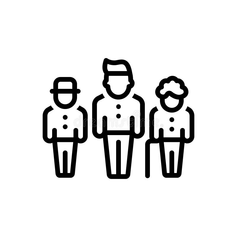Black Line Icon for Generations, Kid and Different Stock Illustration ...