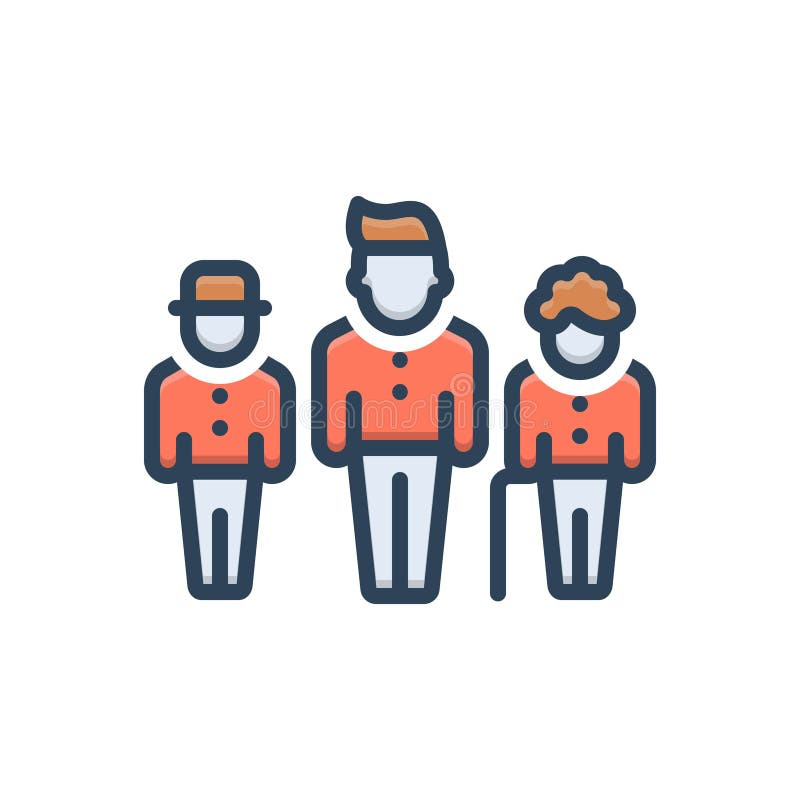 Color Illustration Icon for Generations, Kid and Stage Stock ...