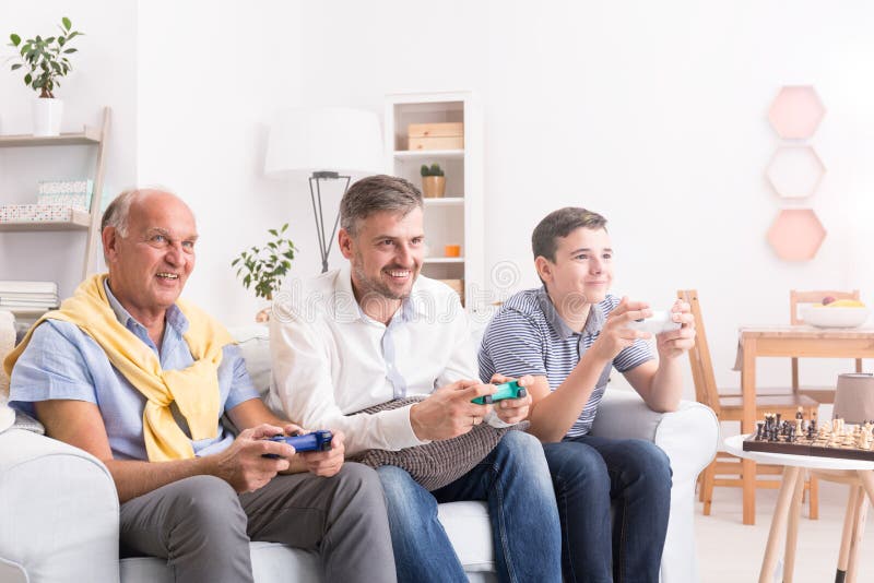 Generations of Men Playing Game Stock Image - Image of time, game: 86102051