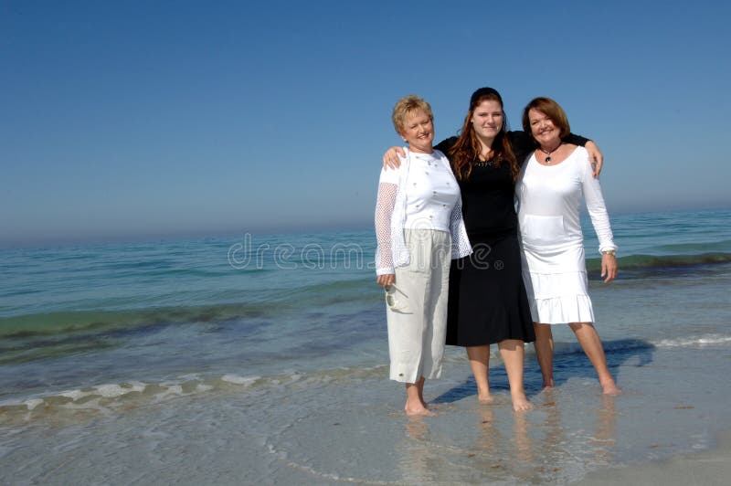 Generations of Women at Beach Stock Photo - Image of leisure ...