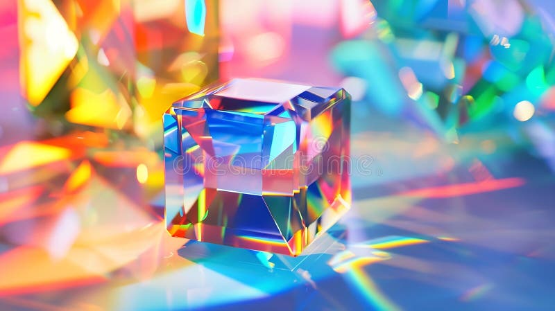 Generative AI Abstract Background with Closeup Shot of Glossy Crystal ...