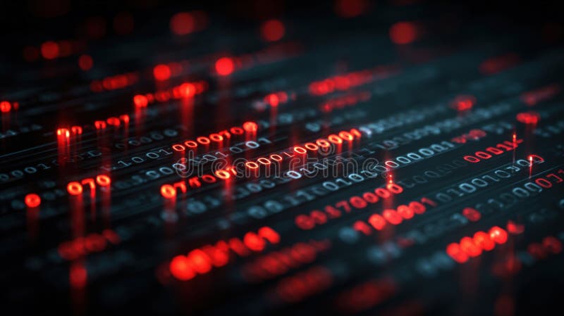 Generative AI Abstract Binary Code Visualization with Red Light Data ...