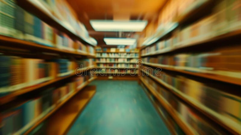 Generative AI Abstract Blurred Public Library Interior Space Blurry ...