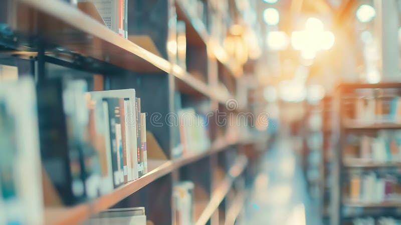Generative AI Abstract Blurred Public Library Interior Space Blurry ...
