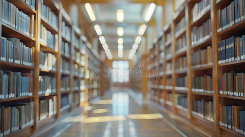 Generative AI Abstract Blurred Public Library Interior Space Blurry ...