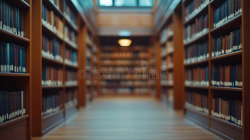 Generative AI Abstract Blurred Public Library Interior Space Blurry ...