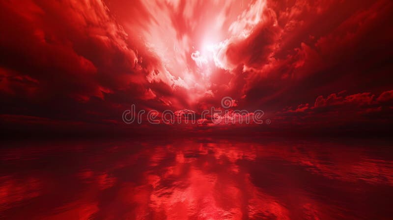 Generative AI Abstract Dark Red Background Dramatic Red Sky Red Sunset ...