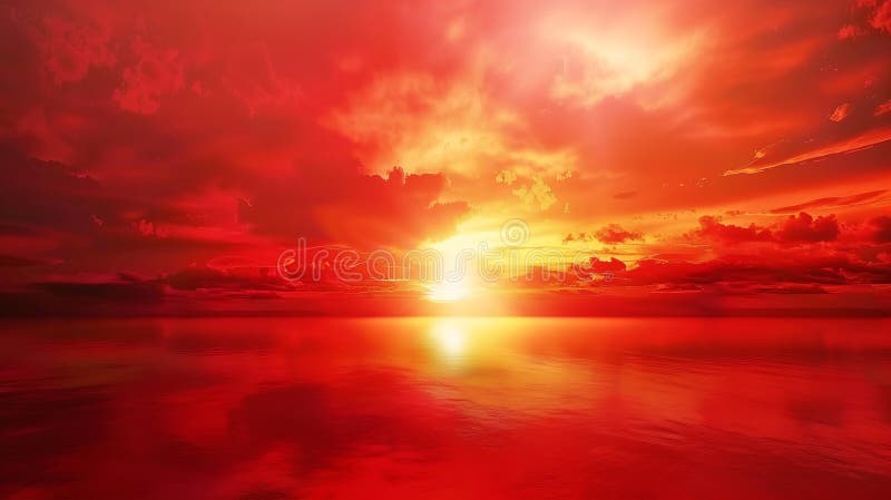 Generative AI Abstract Dark Red Background Dramatic Red Sky Red Sunset ...