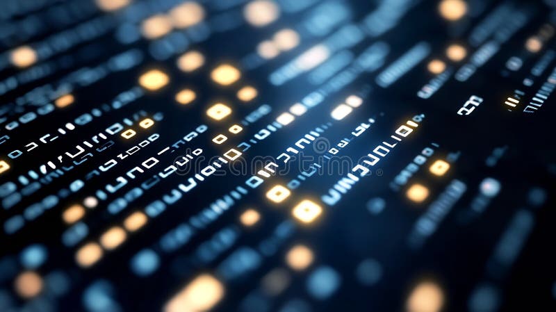 Generative Ai Abstract Data Flow With Illuminated Binary Code For Technology Concept And Digital