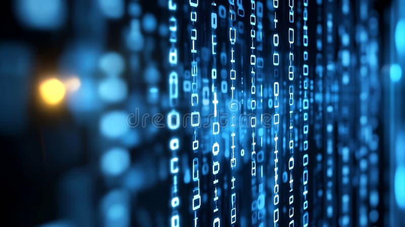 Generative Ai Abstract Digital Background Of Flowing Binary Code Illustrating Technology Future
