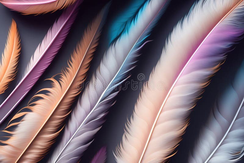 Generative AI: Abstract Feathers Background, Feather Texture Wallpaper ...