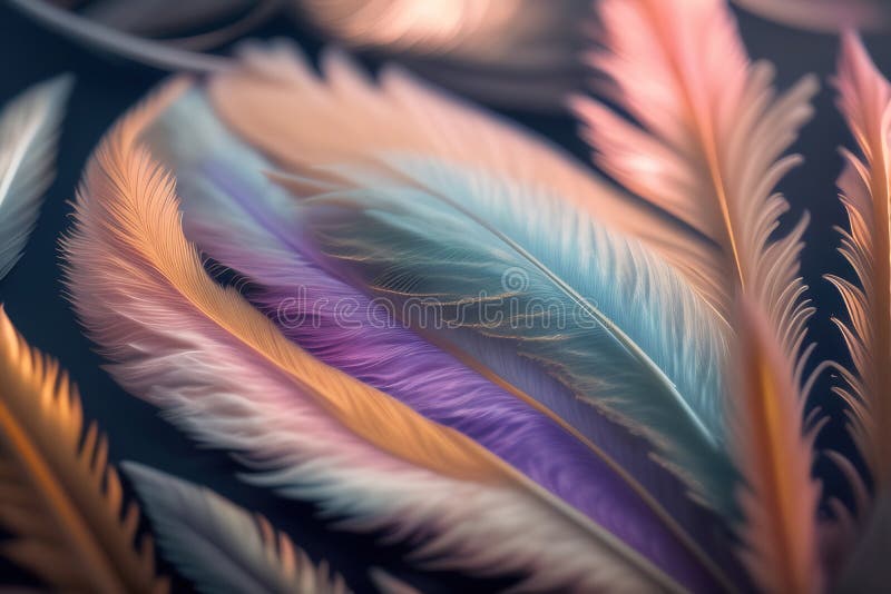 Generative AI: Abstract Feathers Background, Feather Texture Wallpaper ...