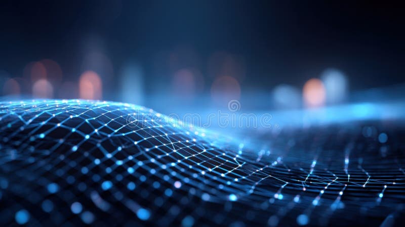 Generative AI Abstract Futuristic Grid Background Data Visualization Artificial Intelligence and ...