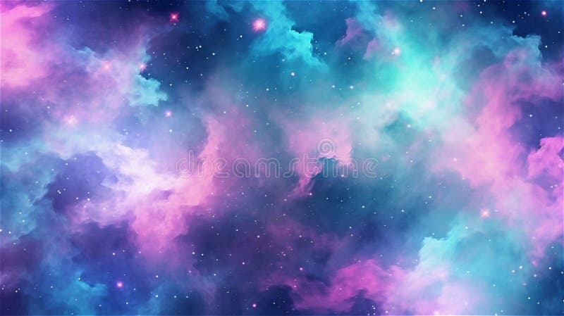 Generative AI, an Abstract Galaxy Pattern in Shades of Blue and Purple ...