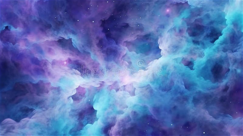 Generative AI, an Abstract Galaxy Pattern in Shades of Blue and Purple ...