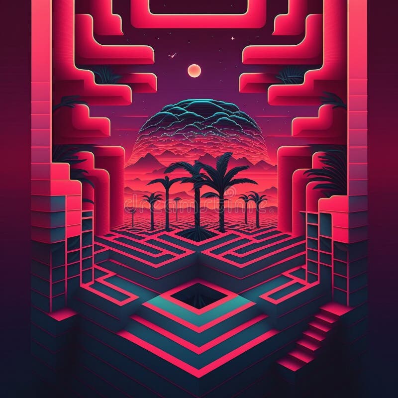 Generative Ai Abstract Geometry Pattern Background Stock Illustration Illustration Of