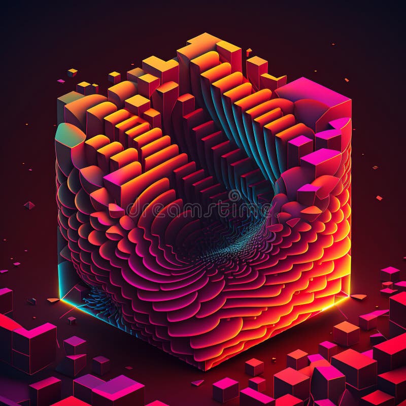 Generative Ai Abstract Geometry Pattern Background Stock Illustration Illustration Of