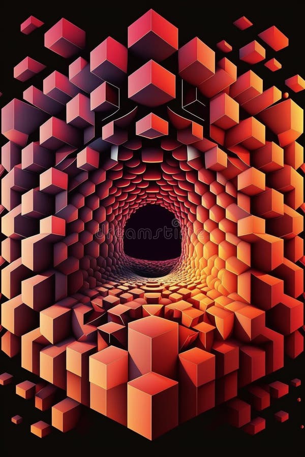 Generative Ai Abstract Geometry Pattern Background Stock Illustration
