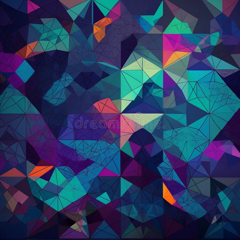 Generative Ai Abstract Geometry Pattern Background Stock Illustration Illustration Of Hitech
