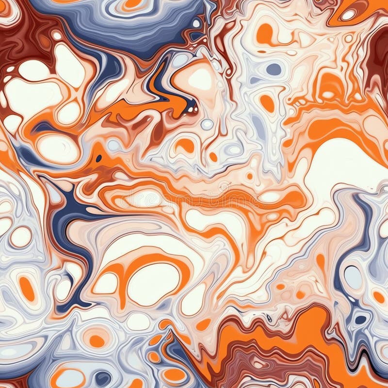 Generative AI Abstract Hand Drawing Liquid- Stock Illustration ...