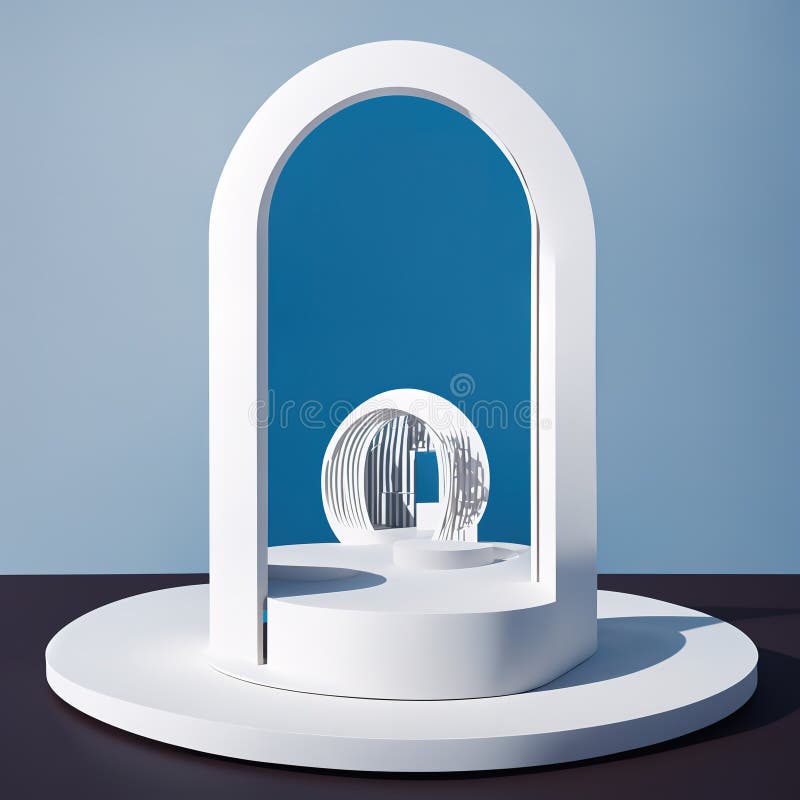 Generative AI, Abstract Light Blue Three-dimensional Arch Stock ...