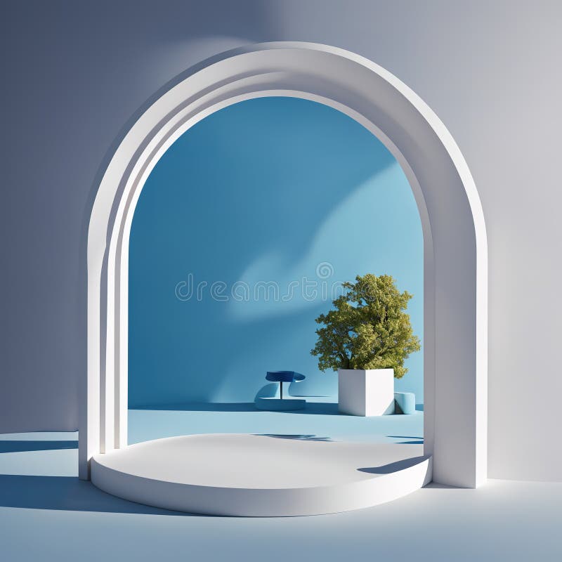Generative AI, Abstract Light Blue Three-dimensional Arch Stock ... Generative AI, Abstract Light Blue Three-dimensional Arch Stock ...
