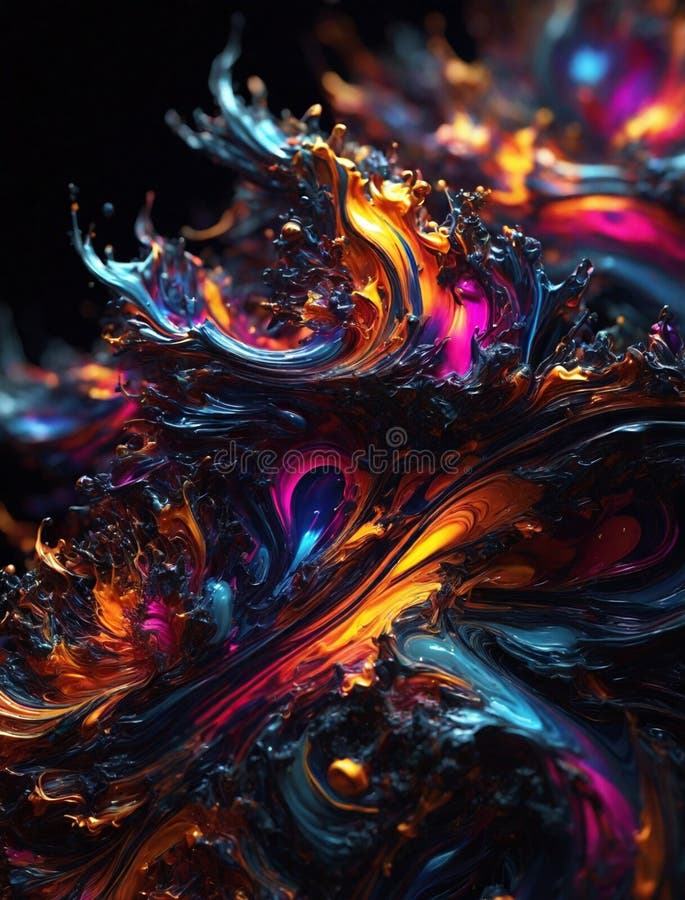 Generative Ai, Abstract Liquid Water Background with Gradient Colors ...