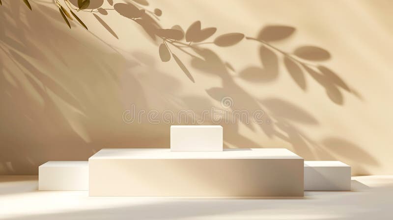 Generative AI Abstract Minimal Nature Scene Empty Stage with Three ...