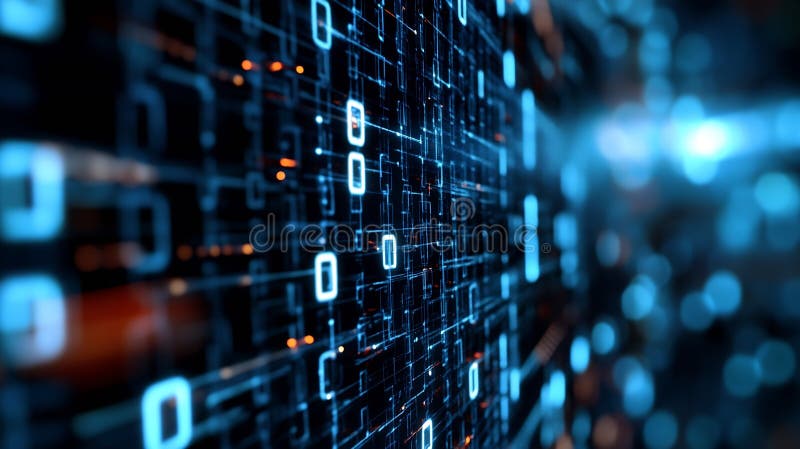 Generative Ai Abstract Representation Of Digital Data Streams With