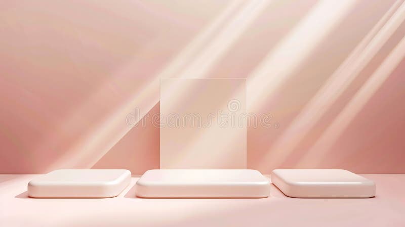 Generative AI Abstract Surreal Scene Empty Stage with Three Rectangle ...