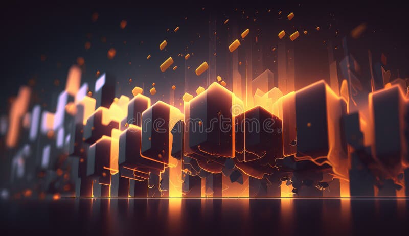 Generative AI. Abstract Wallpaper with Glowing Abstract Forms Stock ...
