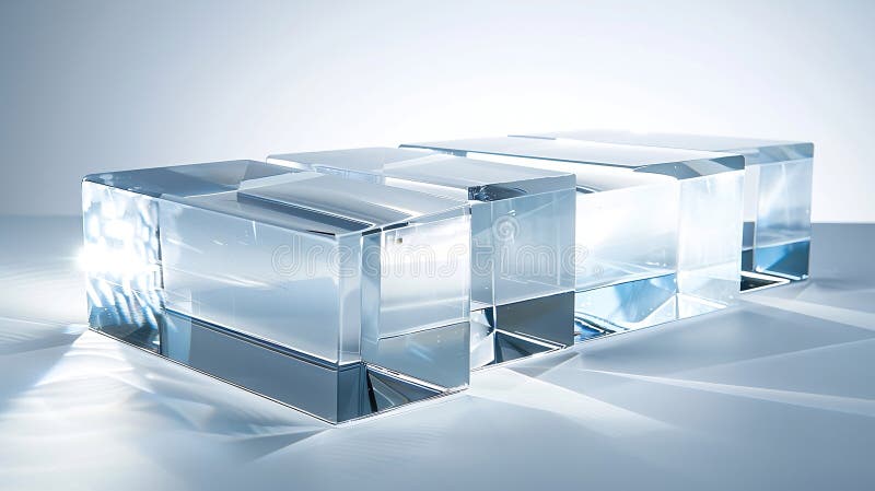 Generative AI ACRYLIC BLOCKS 4 SOLID CLEAR PERSPEX BLOCKS PLINTHS ...
