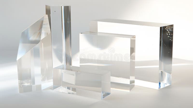Generative AI ACRYLIC BLOCKS 4 SOLID CLEAR PERSPEX BLOCKS PLINTHS ...