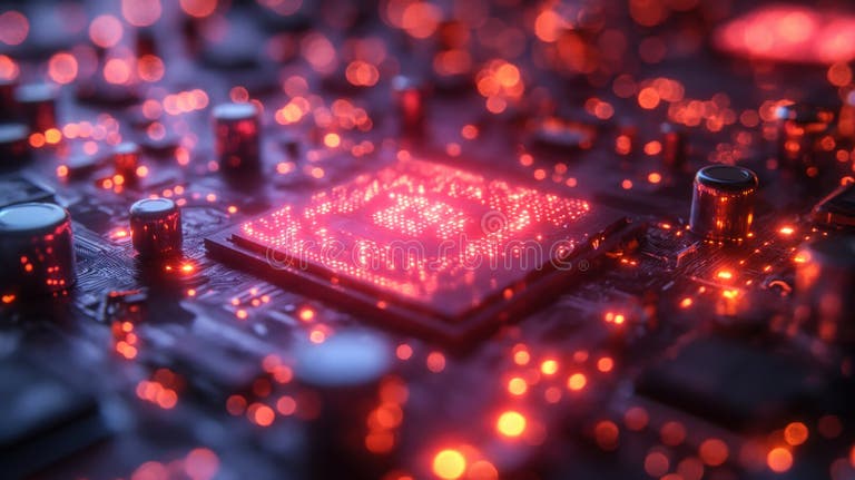 Advanced Circuitry and Chipsets: a Close-up of a Circuit Board with ...