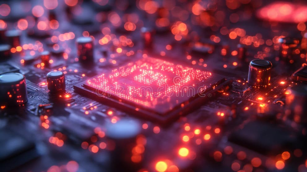 Advanced Circuitry and Chipsets: a Close-up of a Circuit Board with ...