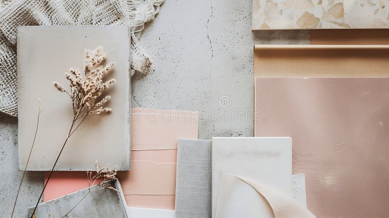 Generative AI Aesthetic Flat Lay Composition with Textile and Paint ...